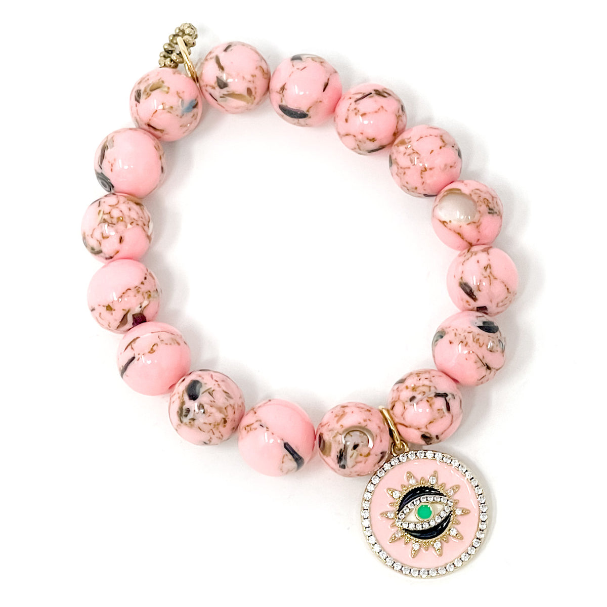 Inspirational Bracelet with Vintage Medal – Powerbeads by jen