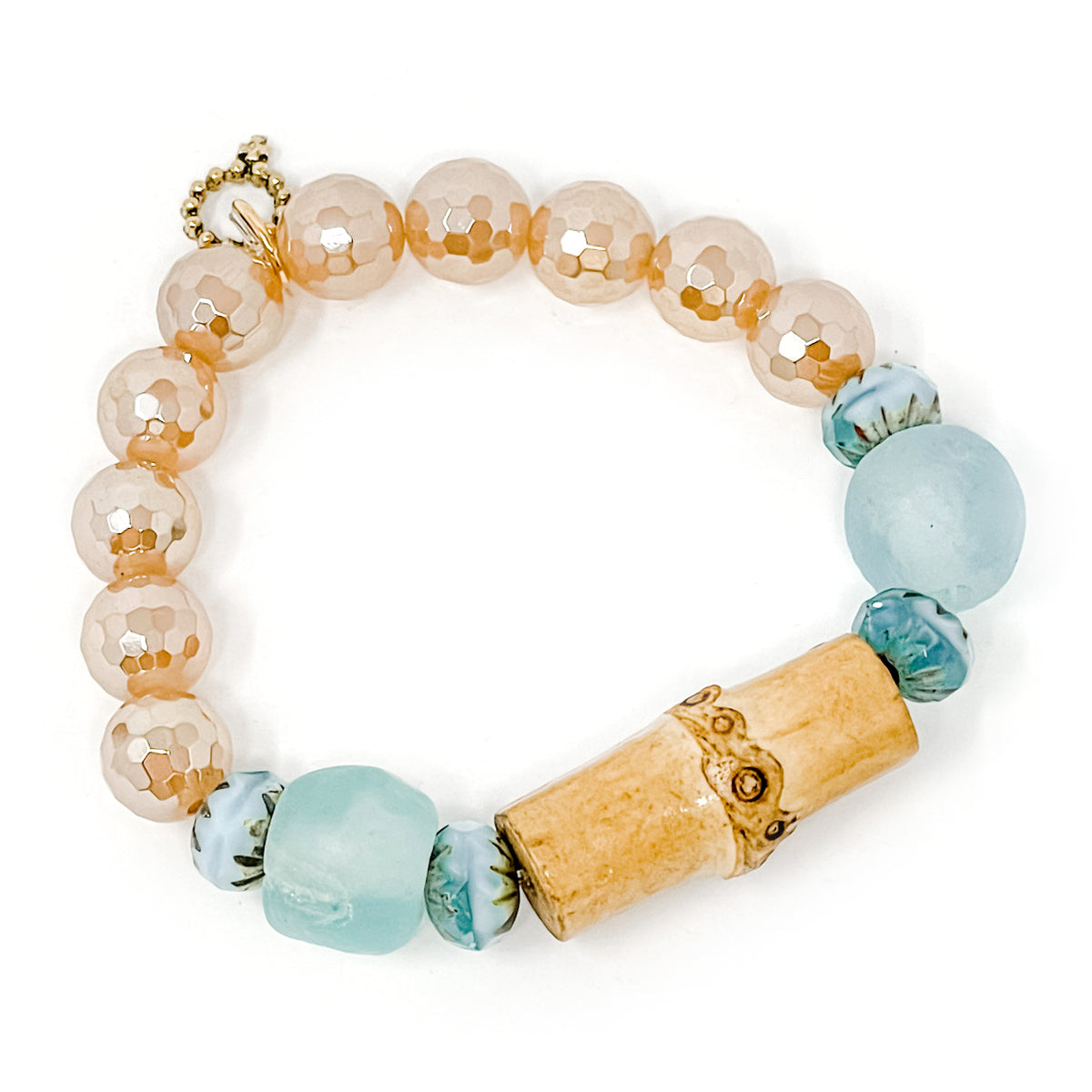Summer Bracelet with Vintage Medal – Powerbeads by jen