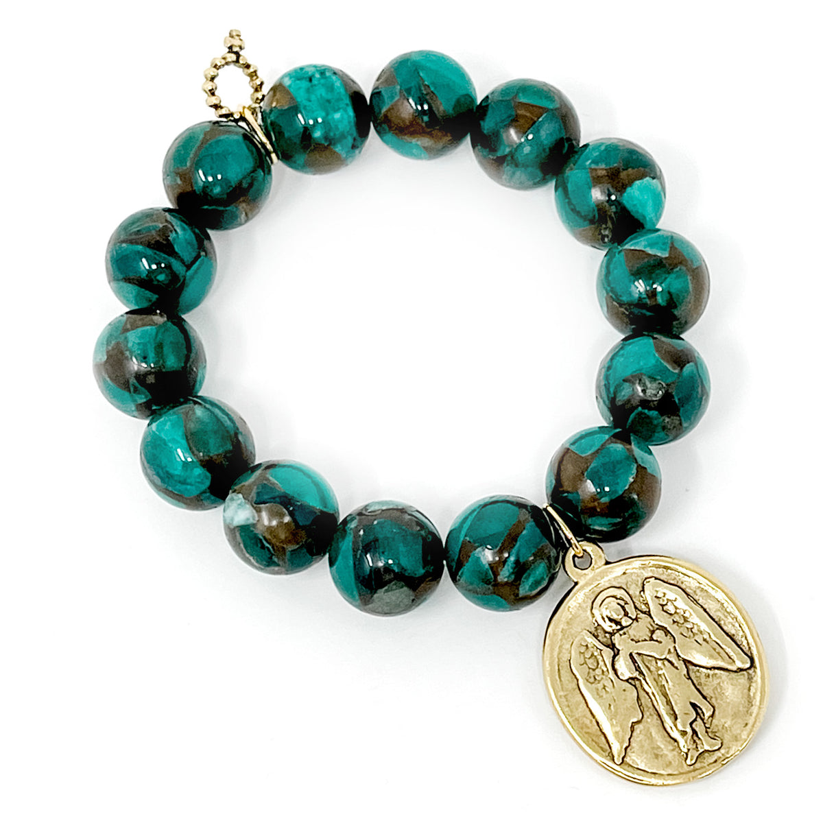 Holiday Bracelet with Vintage Medal – Powerbeads by jen