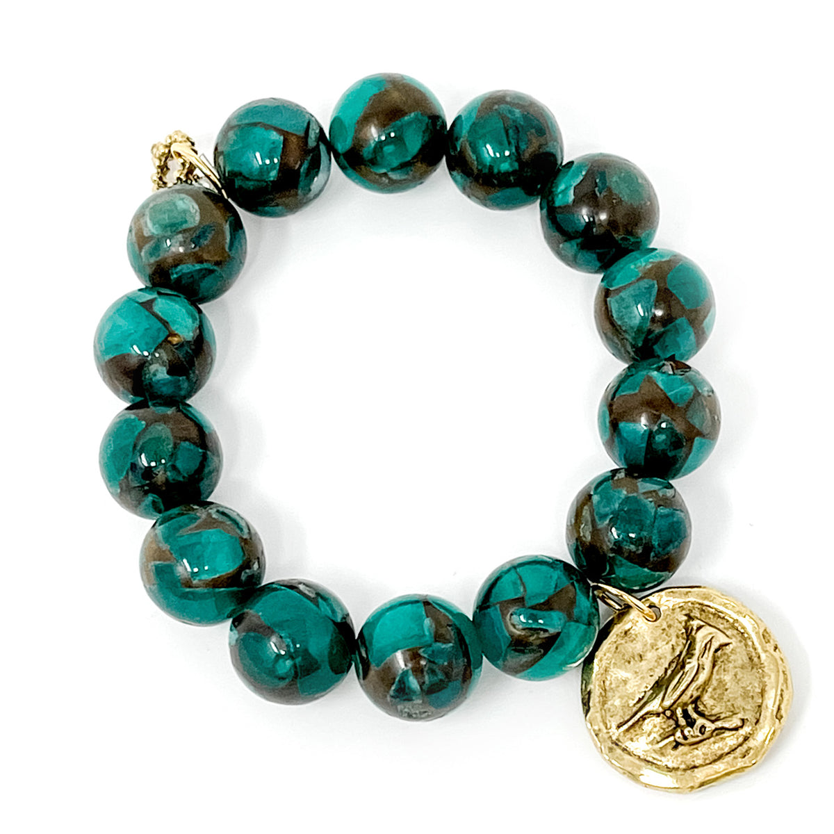 Holiday Bracelet with Vintage Medal – Powerbeads by jen